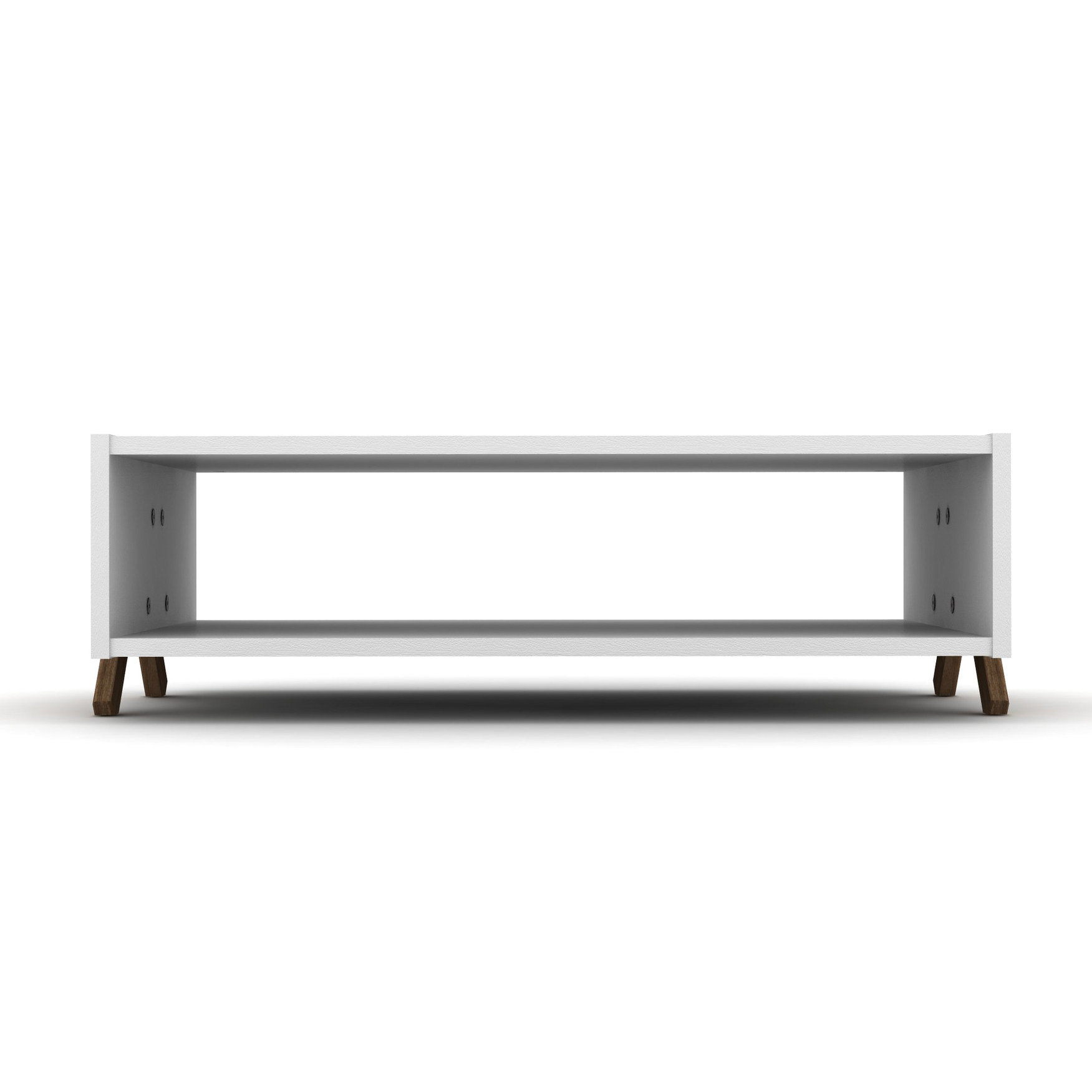 Latitude Run® Walnut Finish Coffee Table With Cross Legs, Solid Wood ...