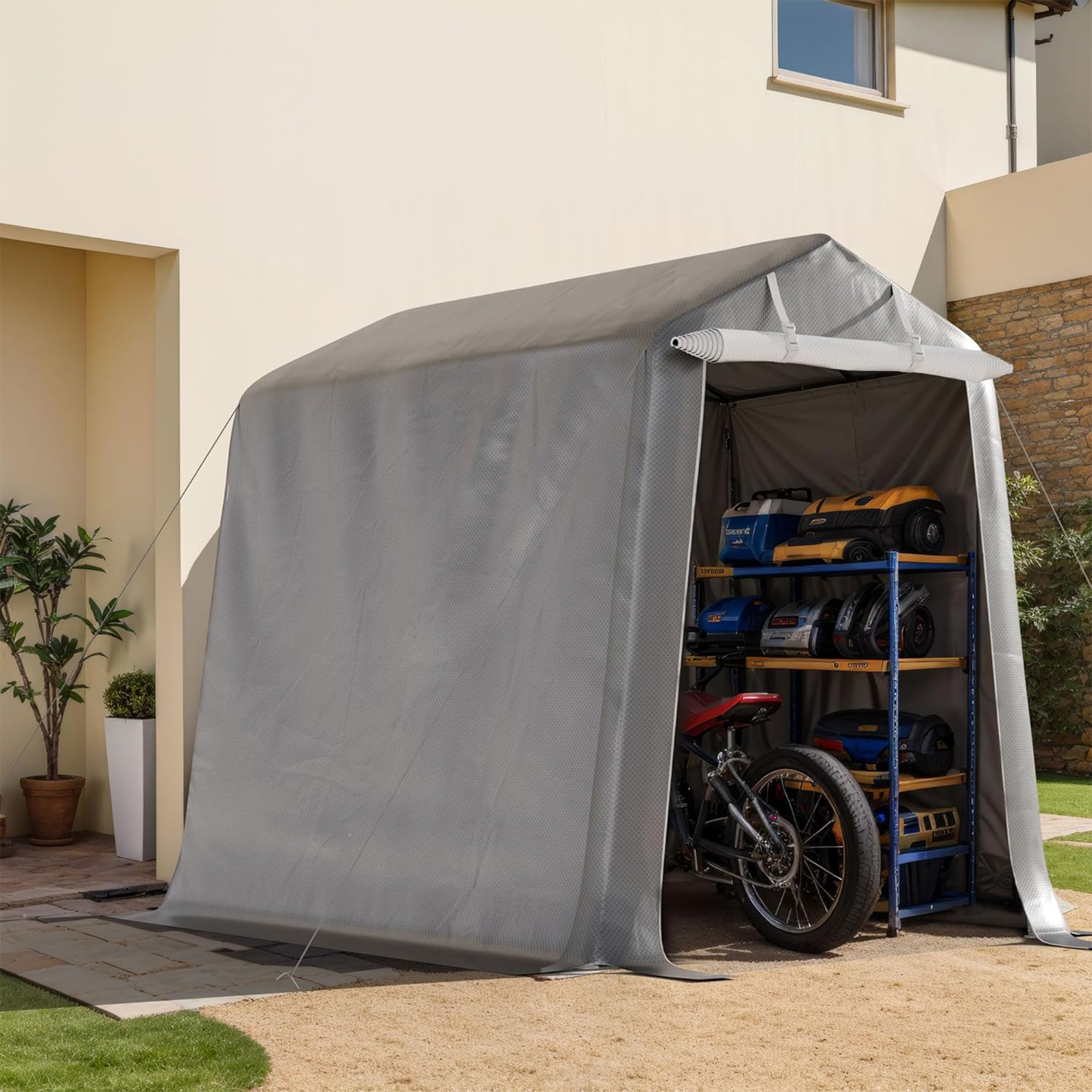 walsunny 6 Ft. W x 6 Ft. D Portable Garage and Storage Shed & Reviews ...