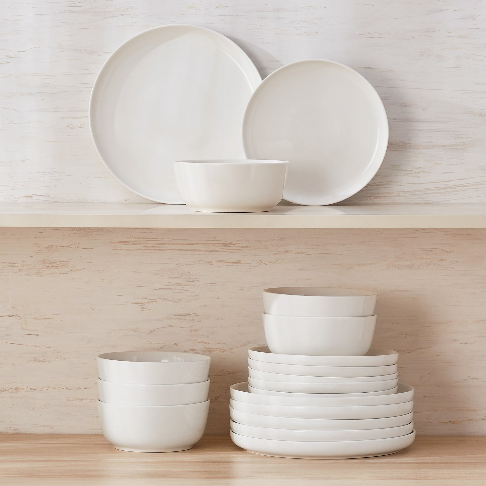 Latitude Run 18-Piece Porcelain China Dinnerware Set, Service For 6 ...
