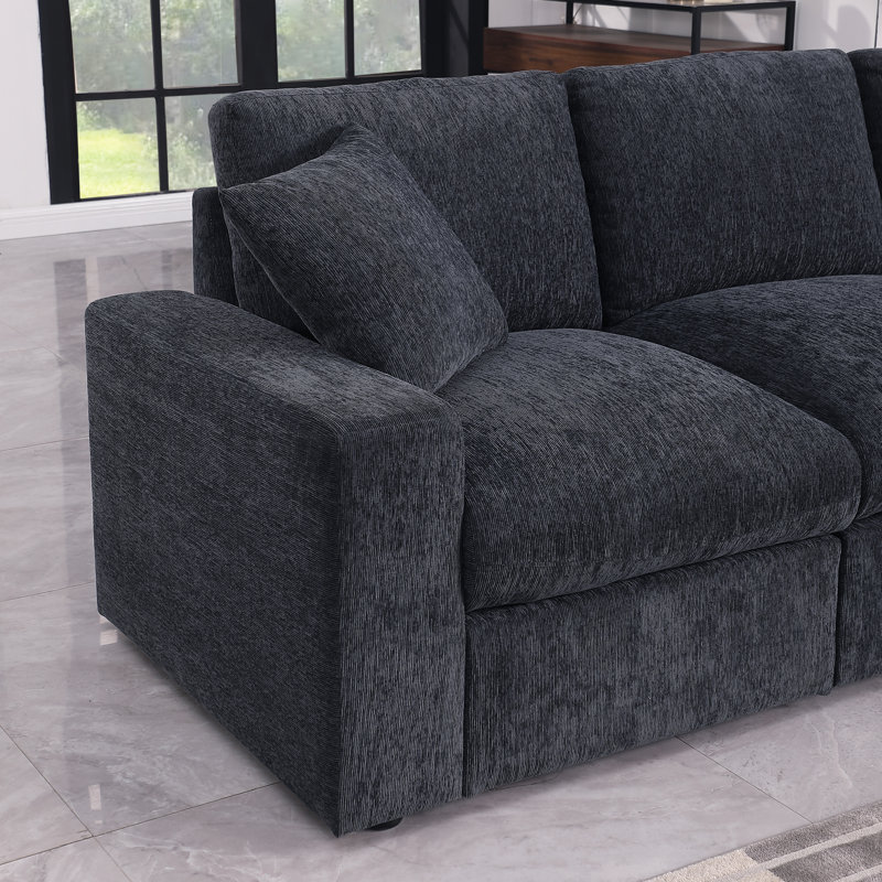 Hokku Designs Olathe Daisy Corner Modular Sectional Sofa With Table ...