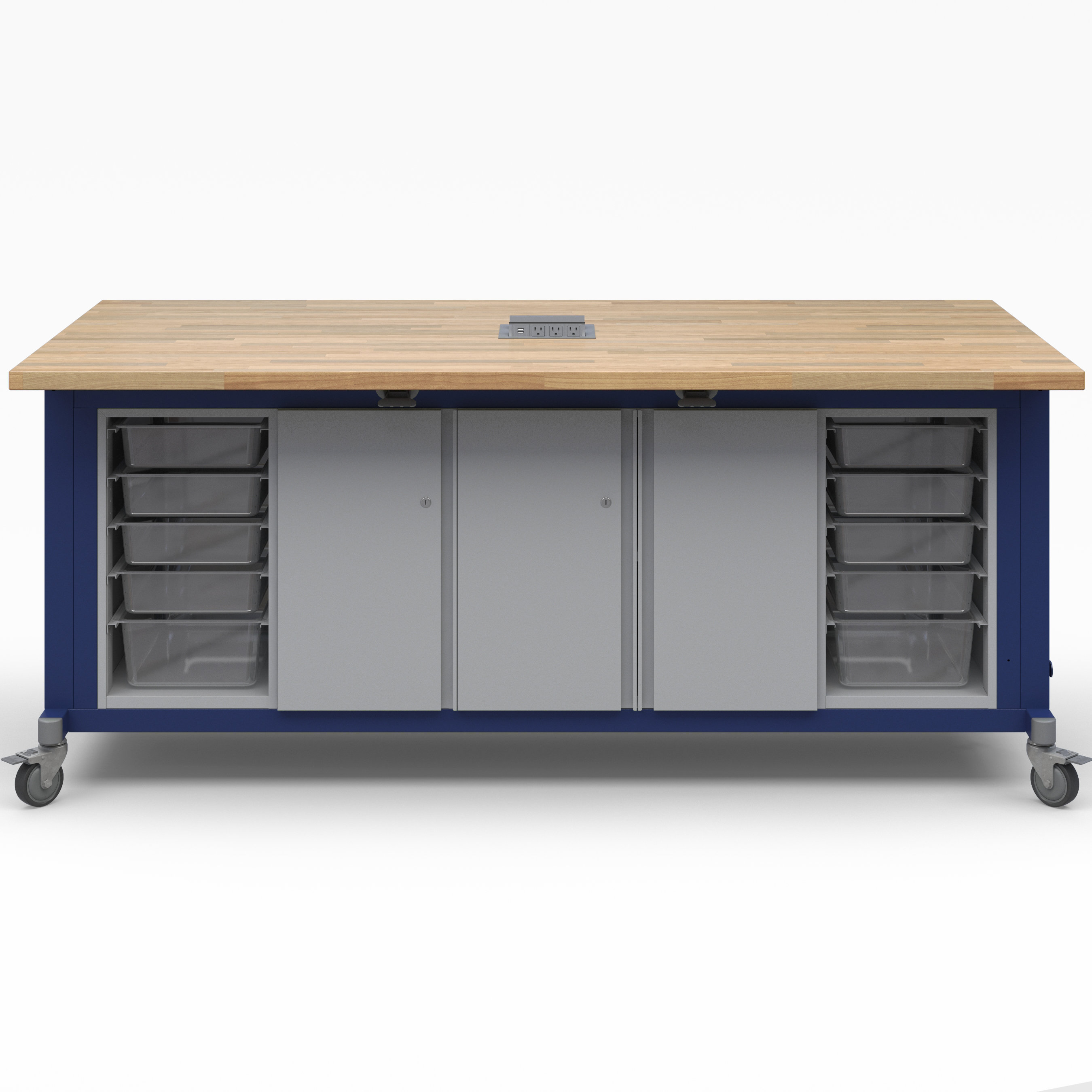 Haskell Education Explorer Rover Table with Butcher Block Retractable ...