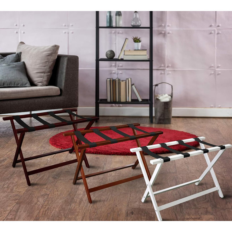 LEGIAT Substantial 30" Exceptionally - Wide Luggage Rack in White | Wayfair