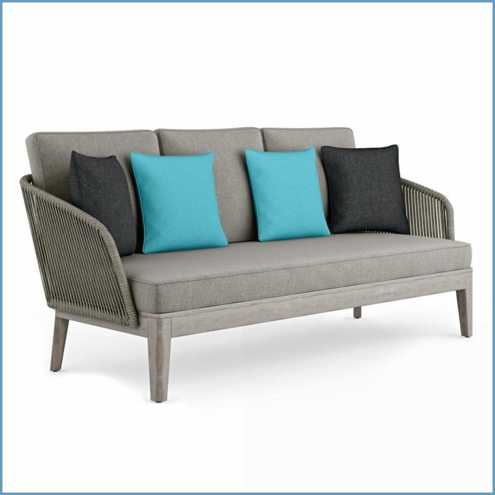 NFusion Carmel Contemporary Outdoor Sofa - 75” Wide 3-Person - Water ...