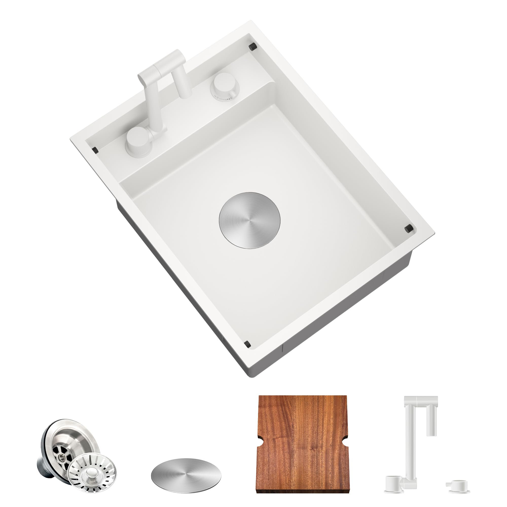 MENSARJOR RV Kitchen Sink, 16 x 21 x 7 Inch Undermount Bar Sink with ...