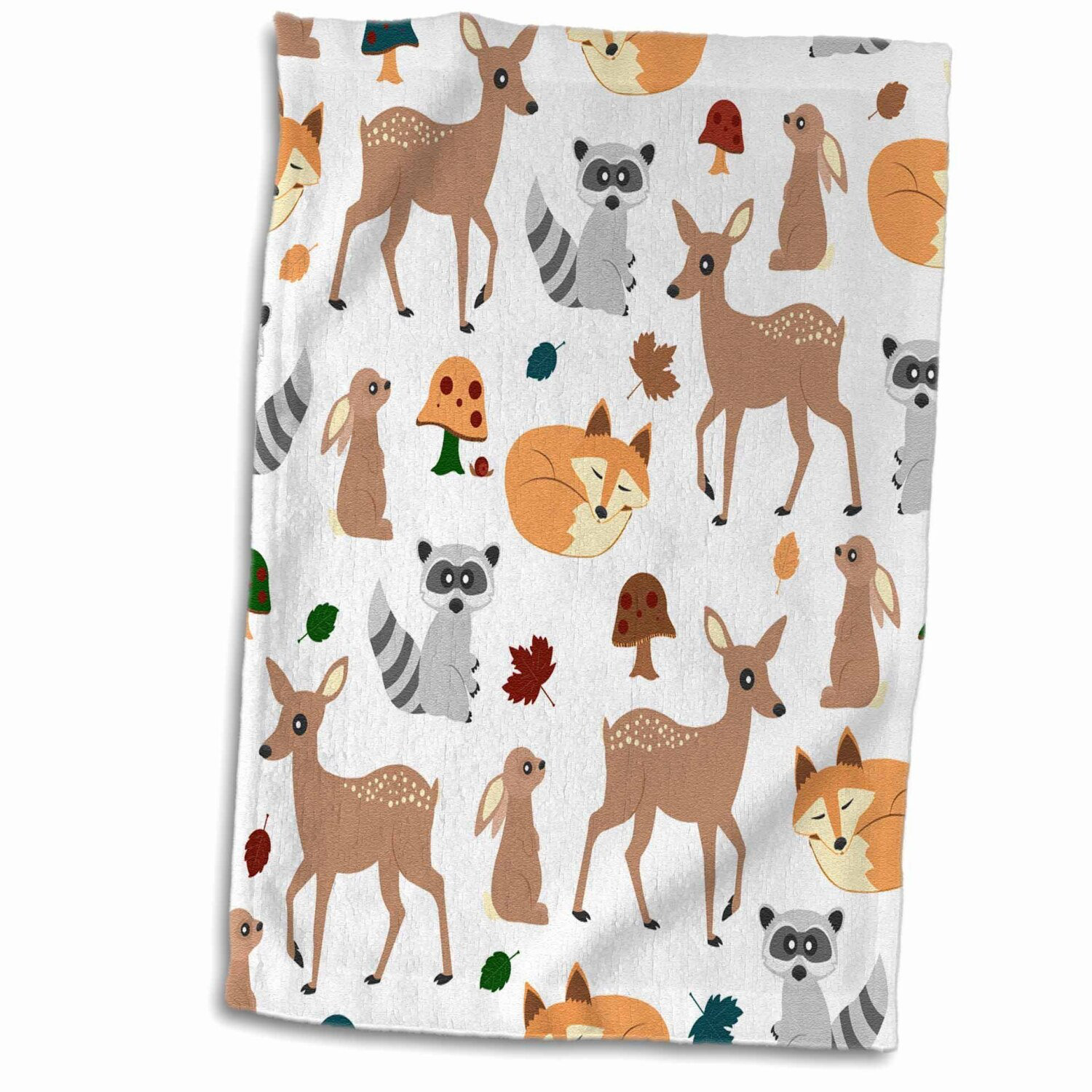One Allium Way® Woodland Critters 3D Hand Towel - Fawn, Fox, Raccoon ...