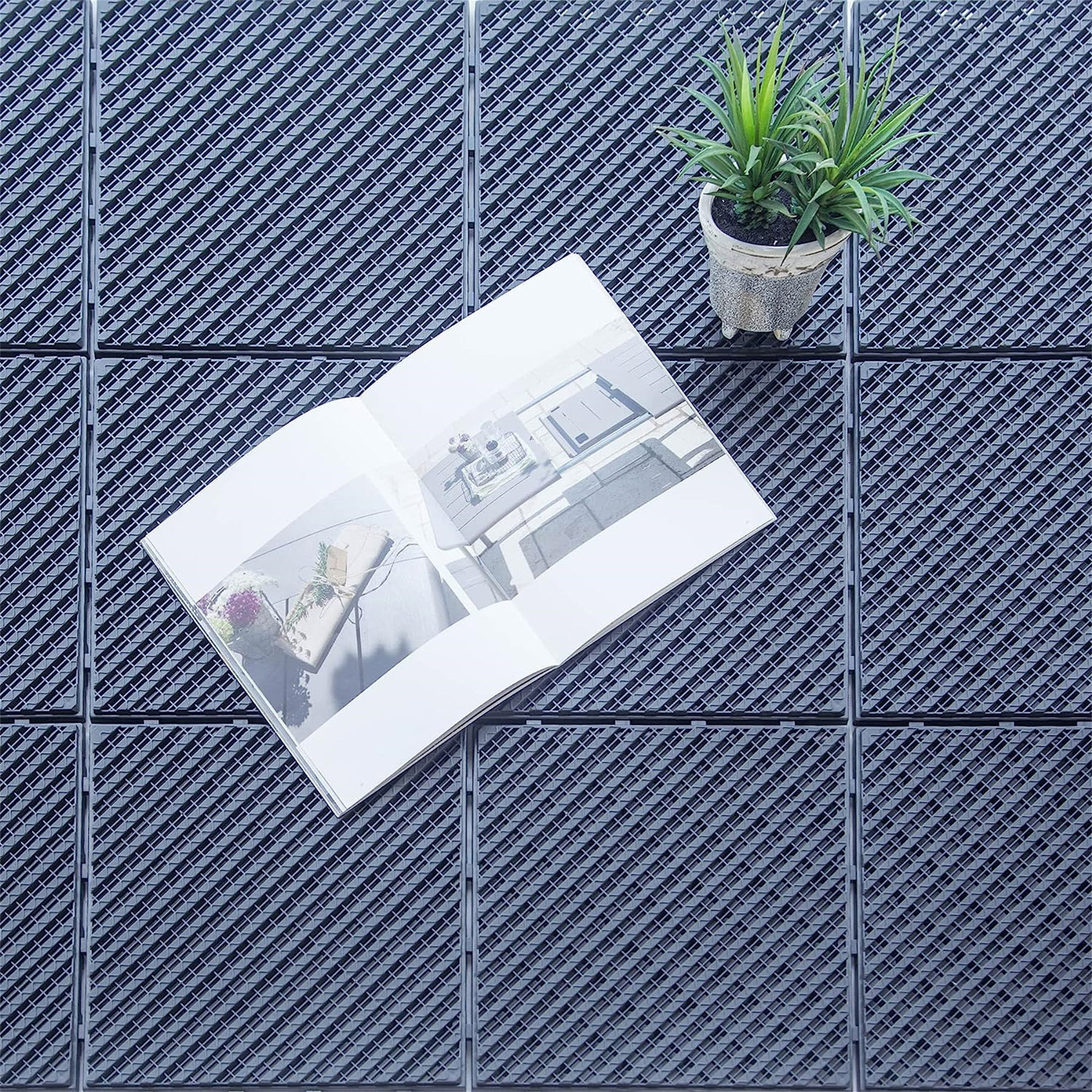 ExpressThrough Four Slat Plastic Outdoor Flooring Tile All Weather For ...