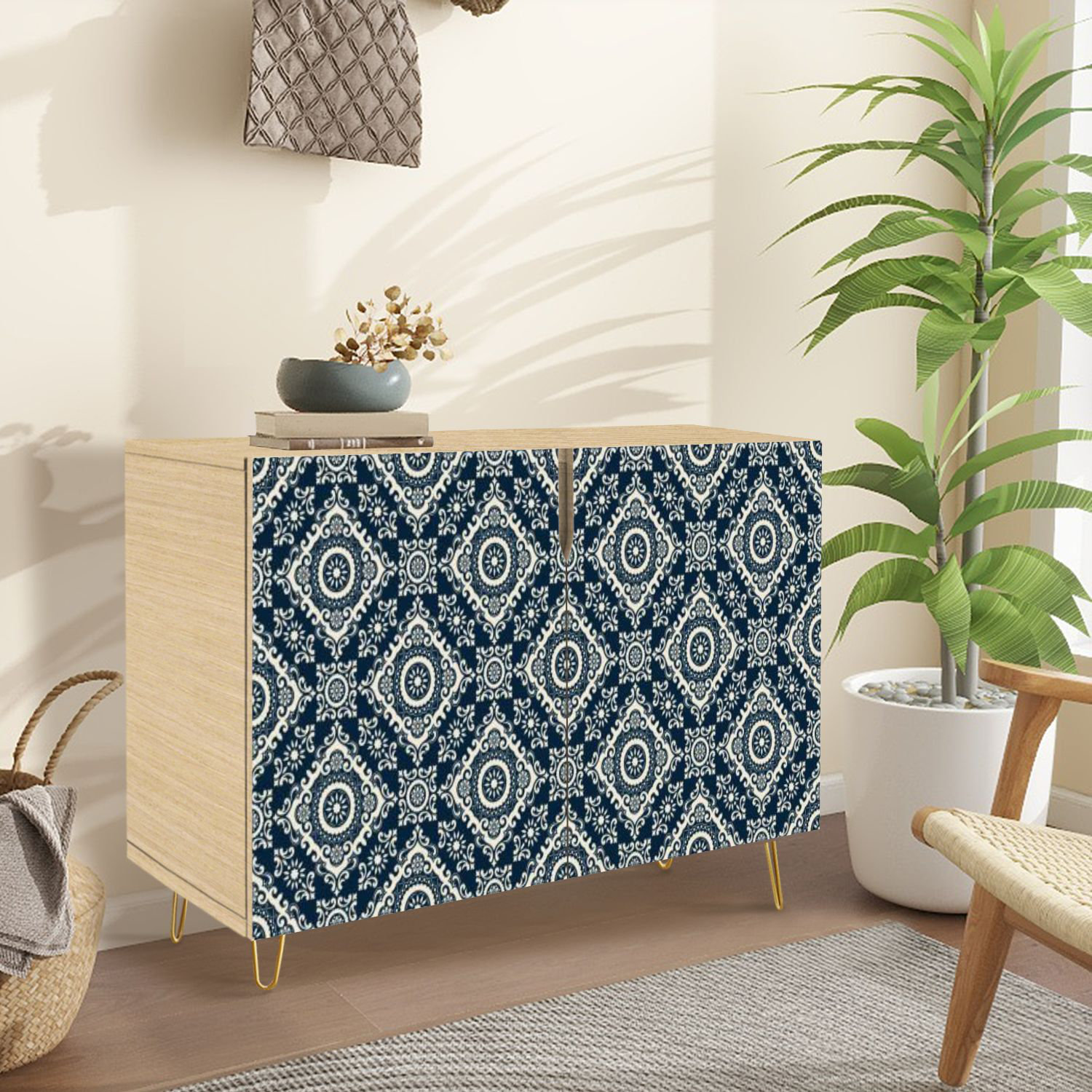 George Oliver Sideboard Buffet Cabinet with Storage damask seamless Elegant luxury texture for ...
