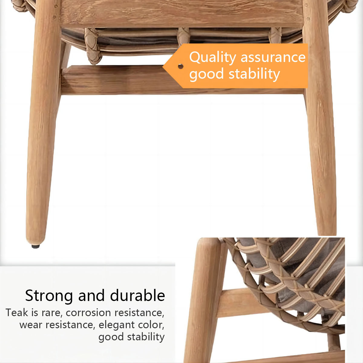 Recon Furniture Outdoor Teak Patio Chair with Cushions | Wayfair