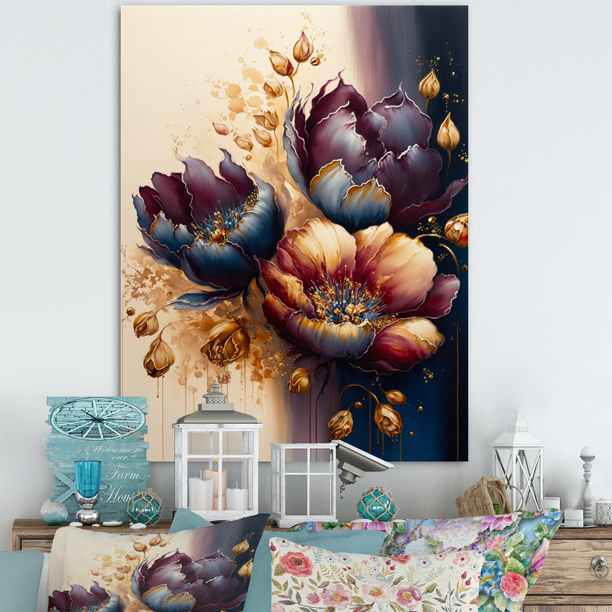 House of Hampton® Blumefield Night Shade Tulip Design V - Print on ...