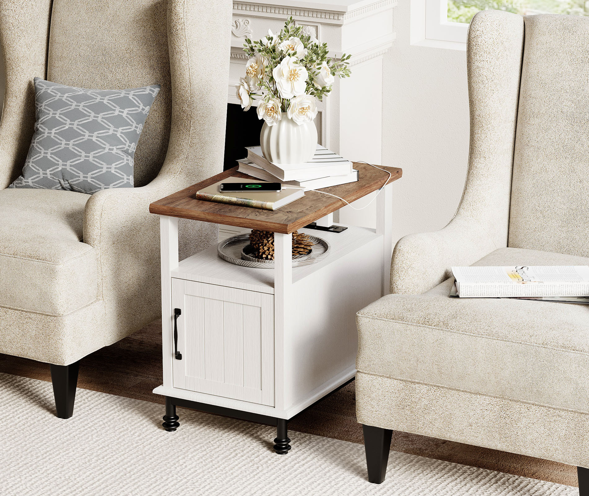 Williston Forge Modern End Tables With Charging Station | Wayfair