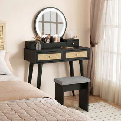 boho chic makeup vanity