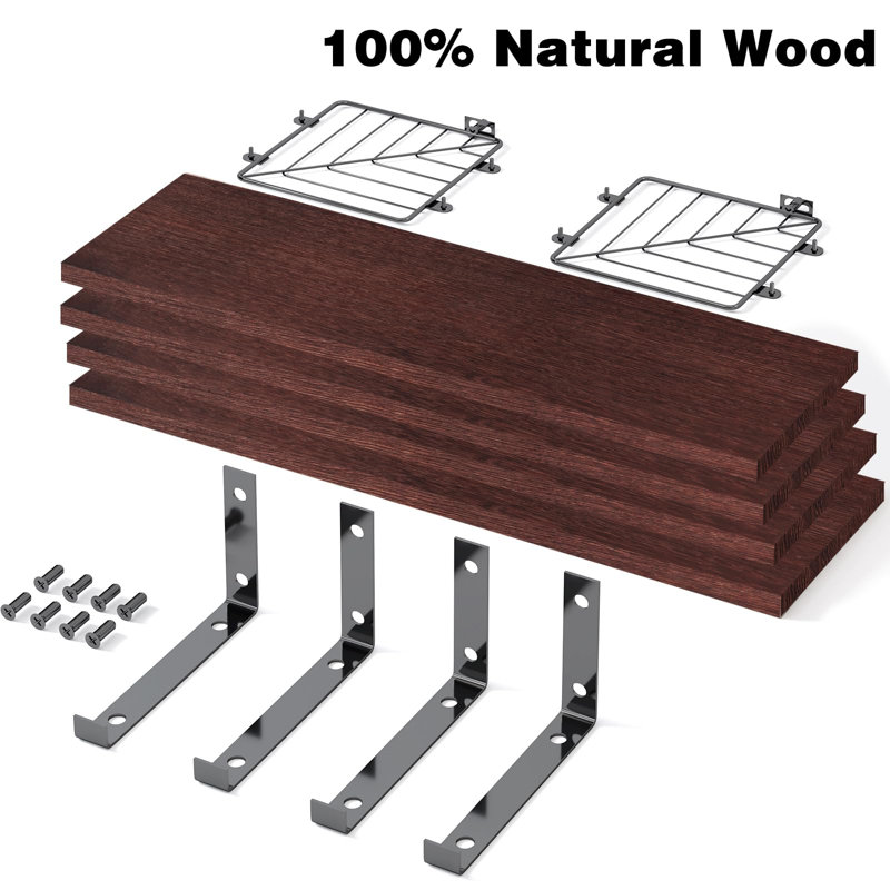 17 Stories Navelina 3 Piece Wood Floating Shelf | Wayfair