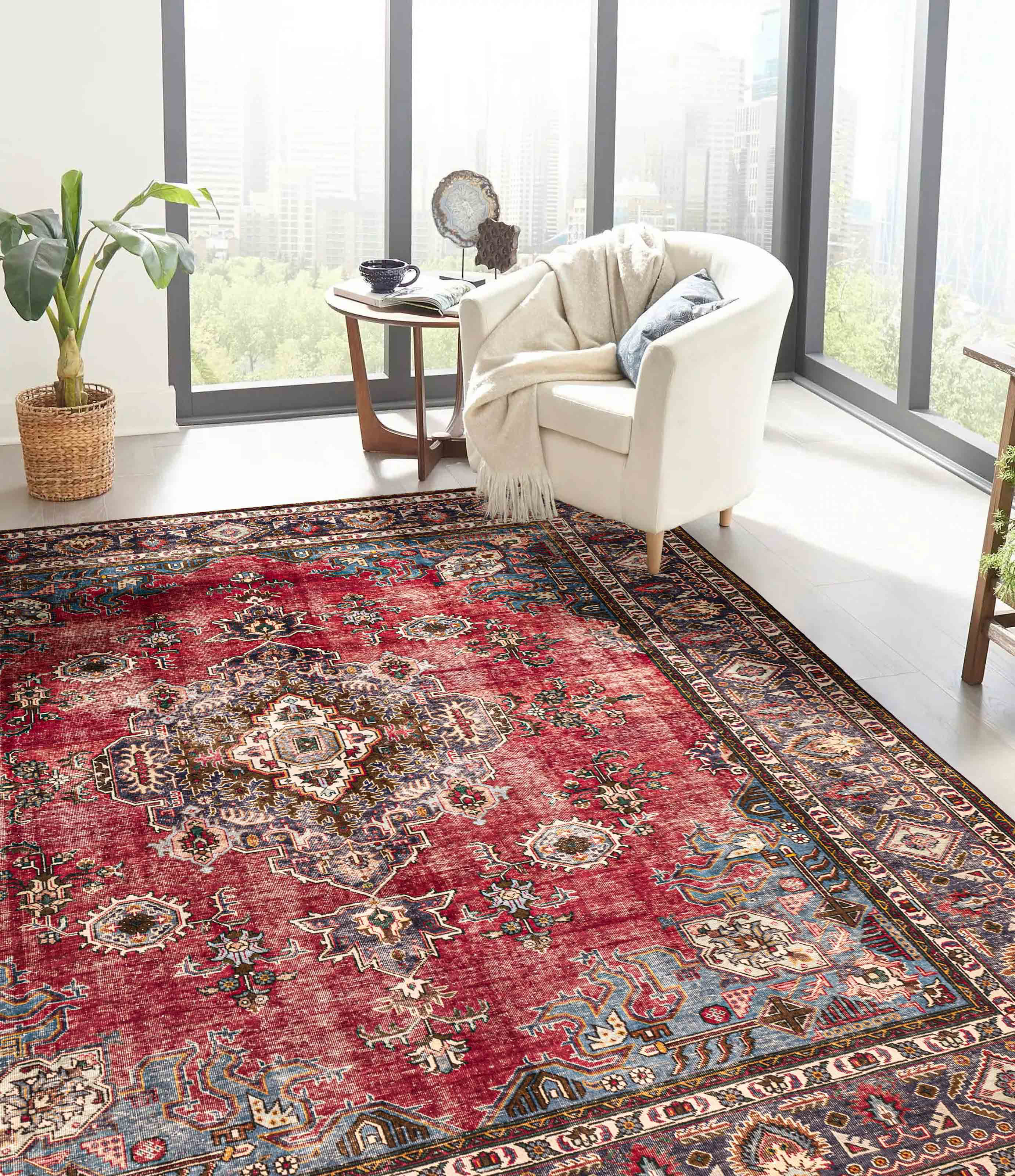 Bloomsbury Market Antalya Vintage Red Rug 9'11" x 12'8" | Wayfair