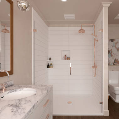 Bella CORE Poly Shiplap Tub and Shower Surround 2 Wall up to ...