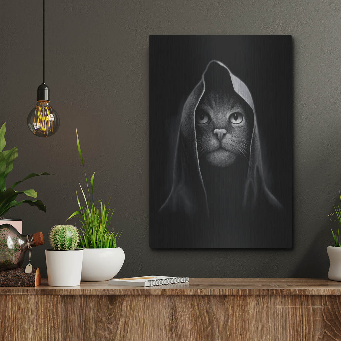 Luxe Metal Art 'Cat Portrait' By Tummeow, Metal Wa " Cat Portrait " by ...