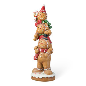 The Holiday Aisle® 29.25"H Christmas MGO Stacked Gingerbread Man Porch ...