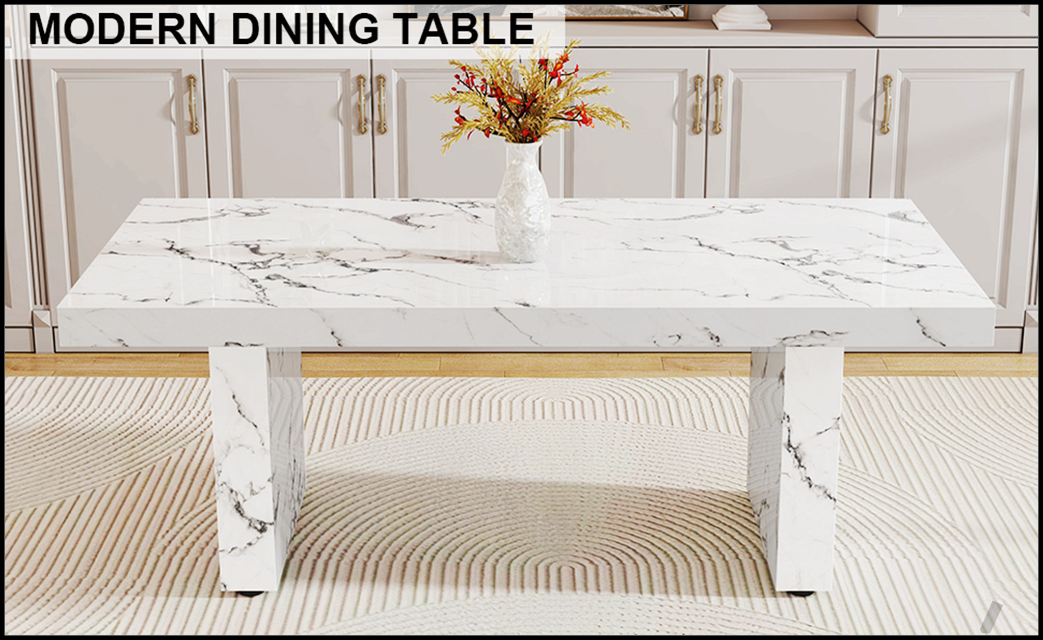 Ivy Bronx Luxurious Marble Pattern MDF Dining Table - A Choice of ...