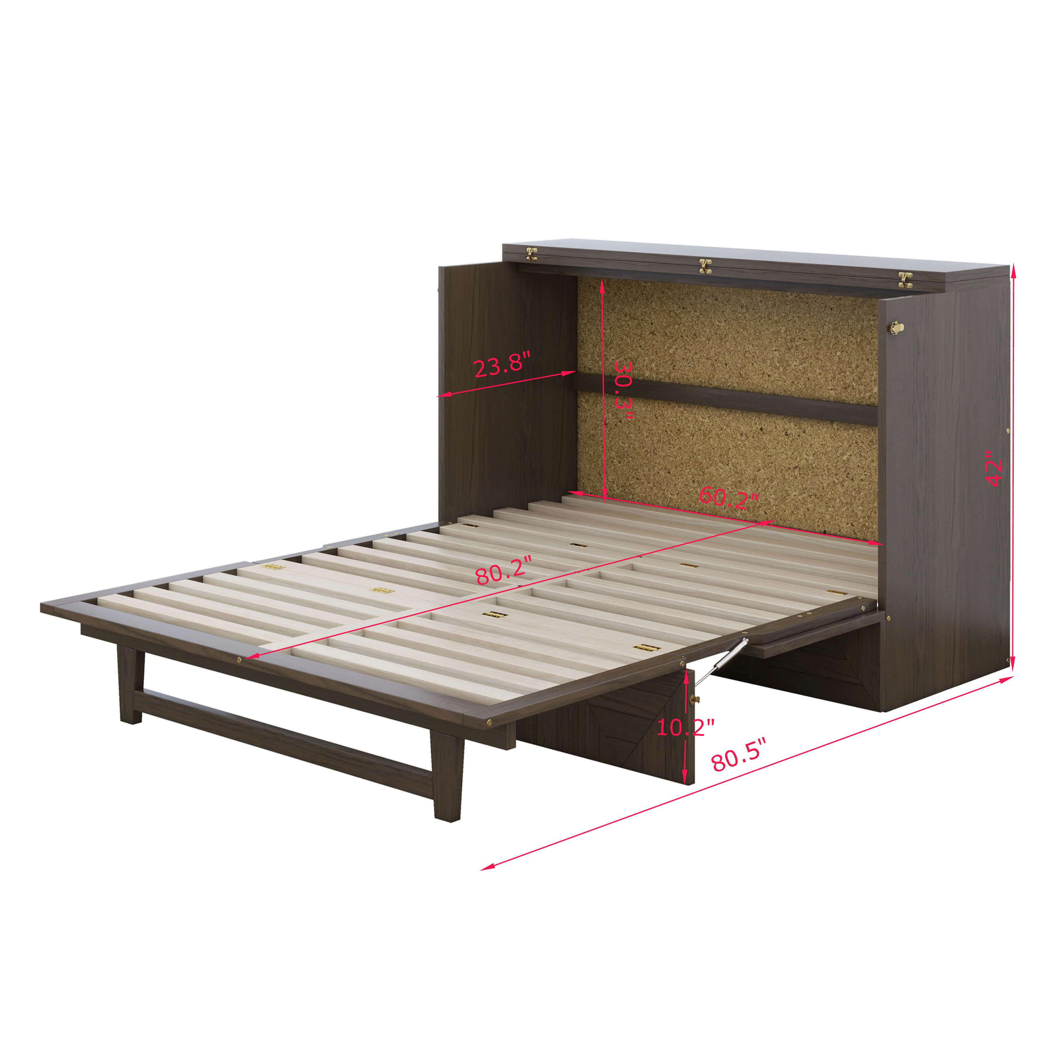Latitude Run® Multi-Functional Murphy Cabinet Bed, Murphy Bed With ...