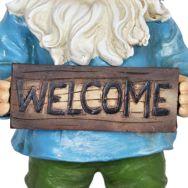 Exhart Welcome Sign Willis Gnome Statue, 13 Inch | Wayfair