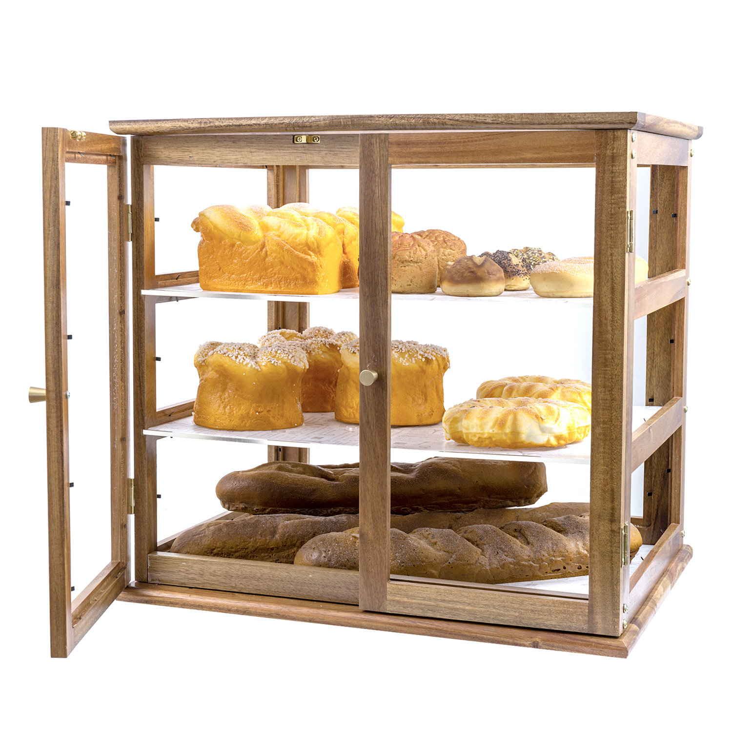 Red Barrel Studio® 3 Tier Acacia Wood Food Bread Box | Wayfair