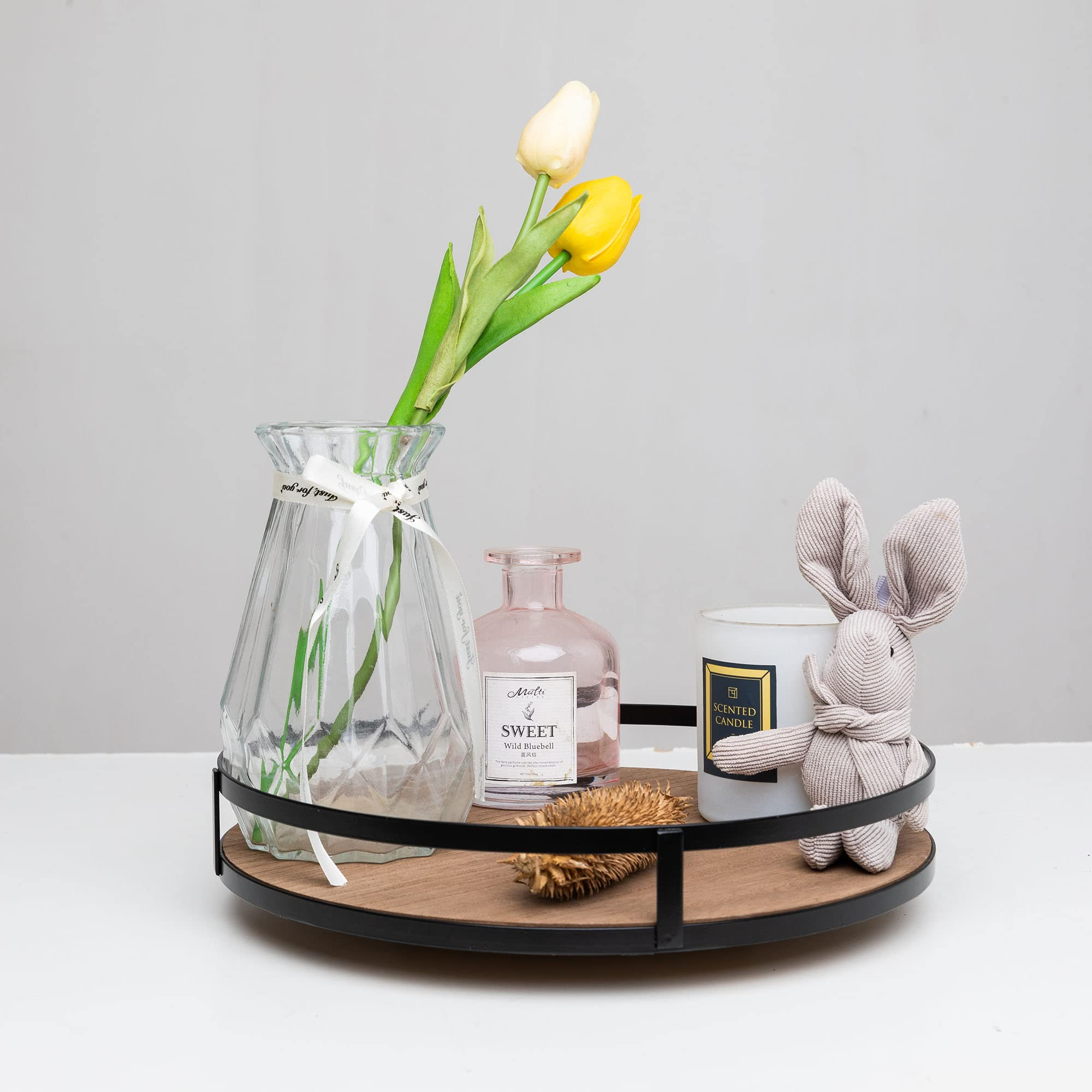 Ebern Designs Neyha 12" Wooden Lazy Susan Organizer Display Stand | Wayfair