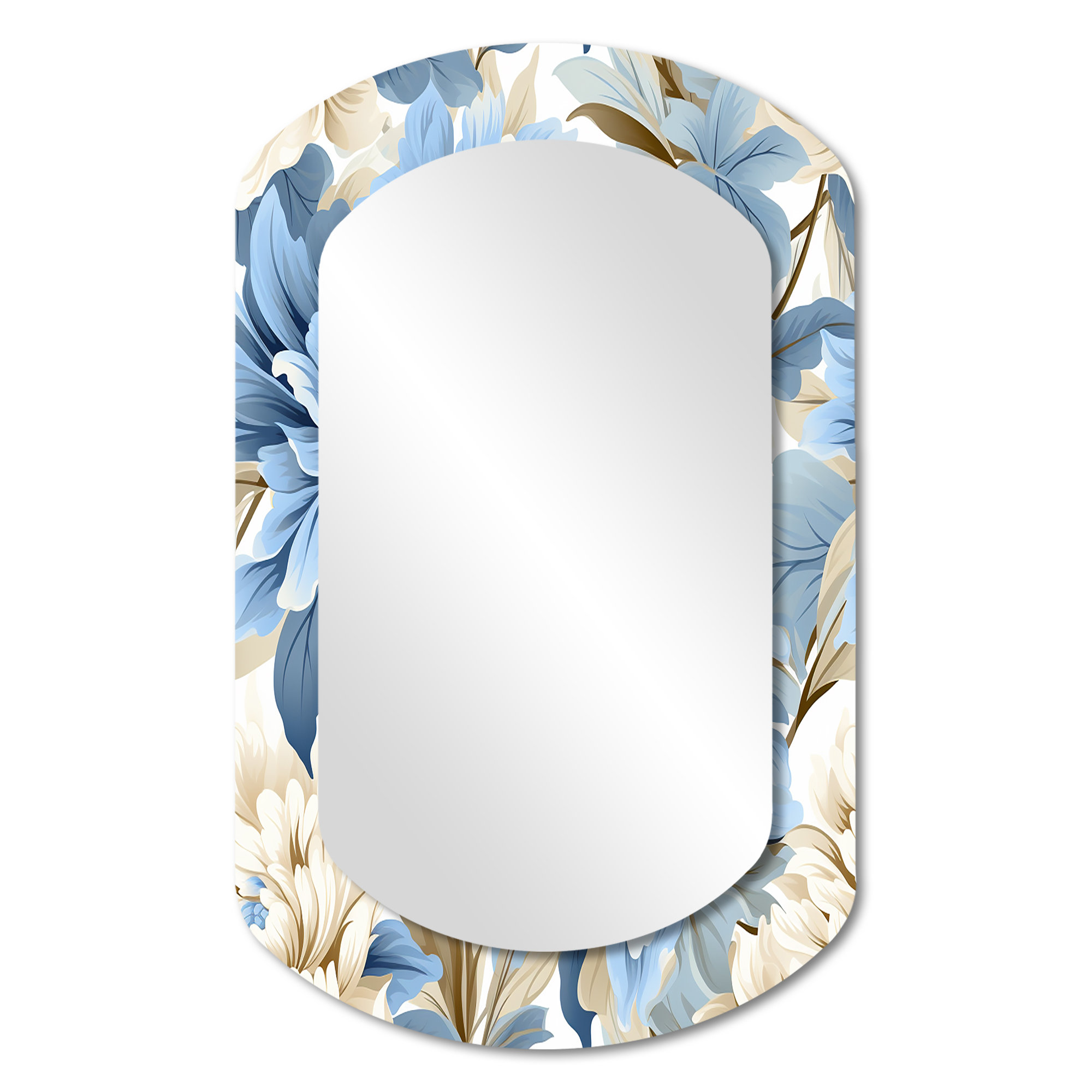 Latitude Run® Woodford White And Blue Damask Breeze - Damask ...