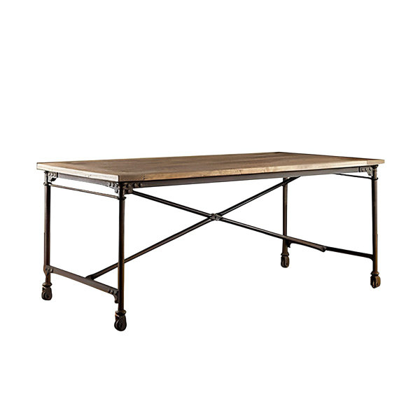 Williston Forge American Country Solid Wood And Iron Computer Table ...