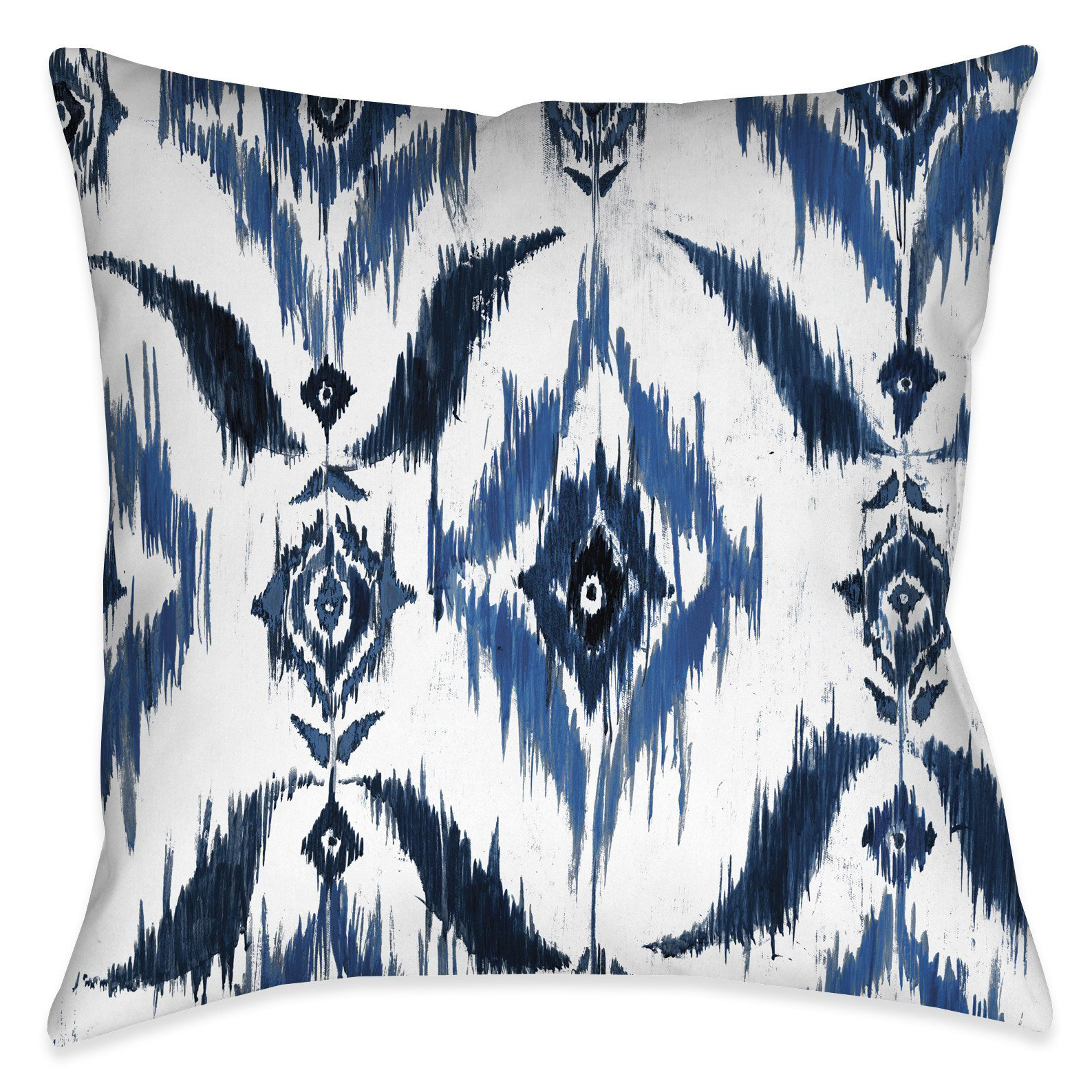 LauralHome Indigo Ikat Ikat Throw Pillow | Wayfair