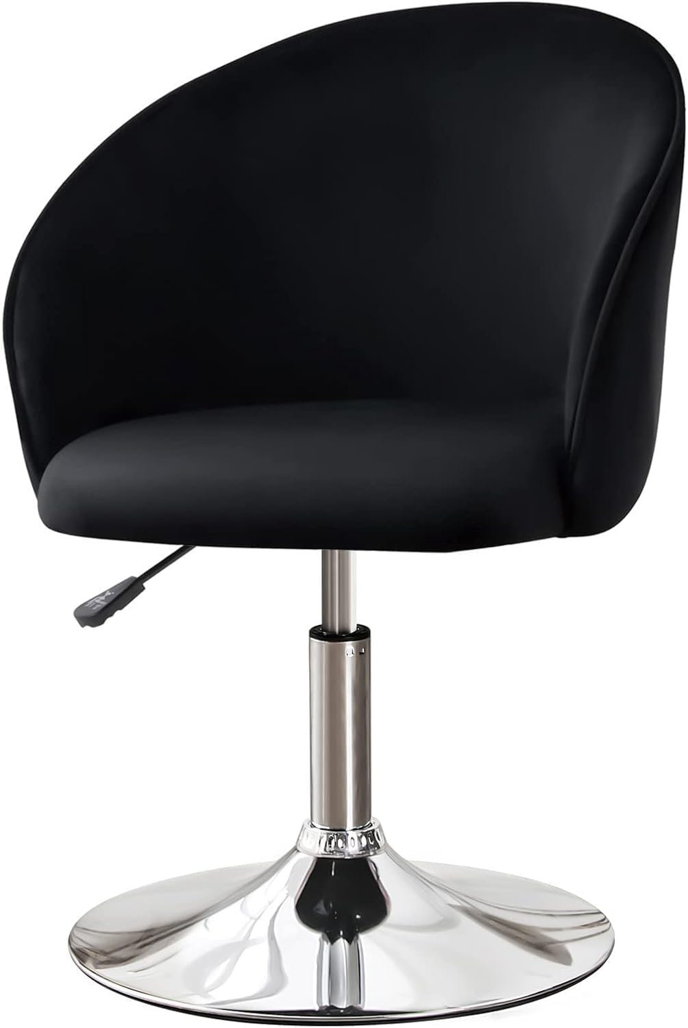 Mercer41 Velvet Adjustable Height Vanity Chair With Round Back , Swivel ...