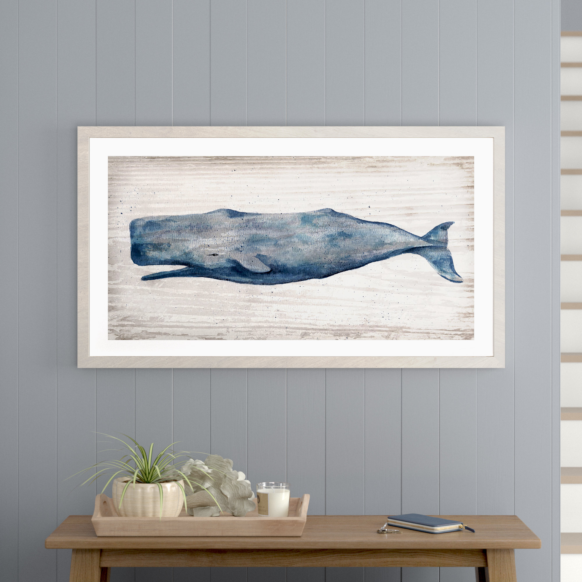Beachcrest Home™ Blue Whale - Picture Frame Print & Reviews | Wayfair