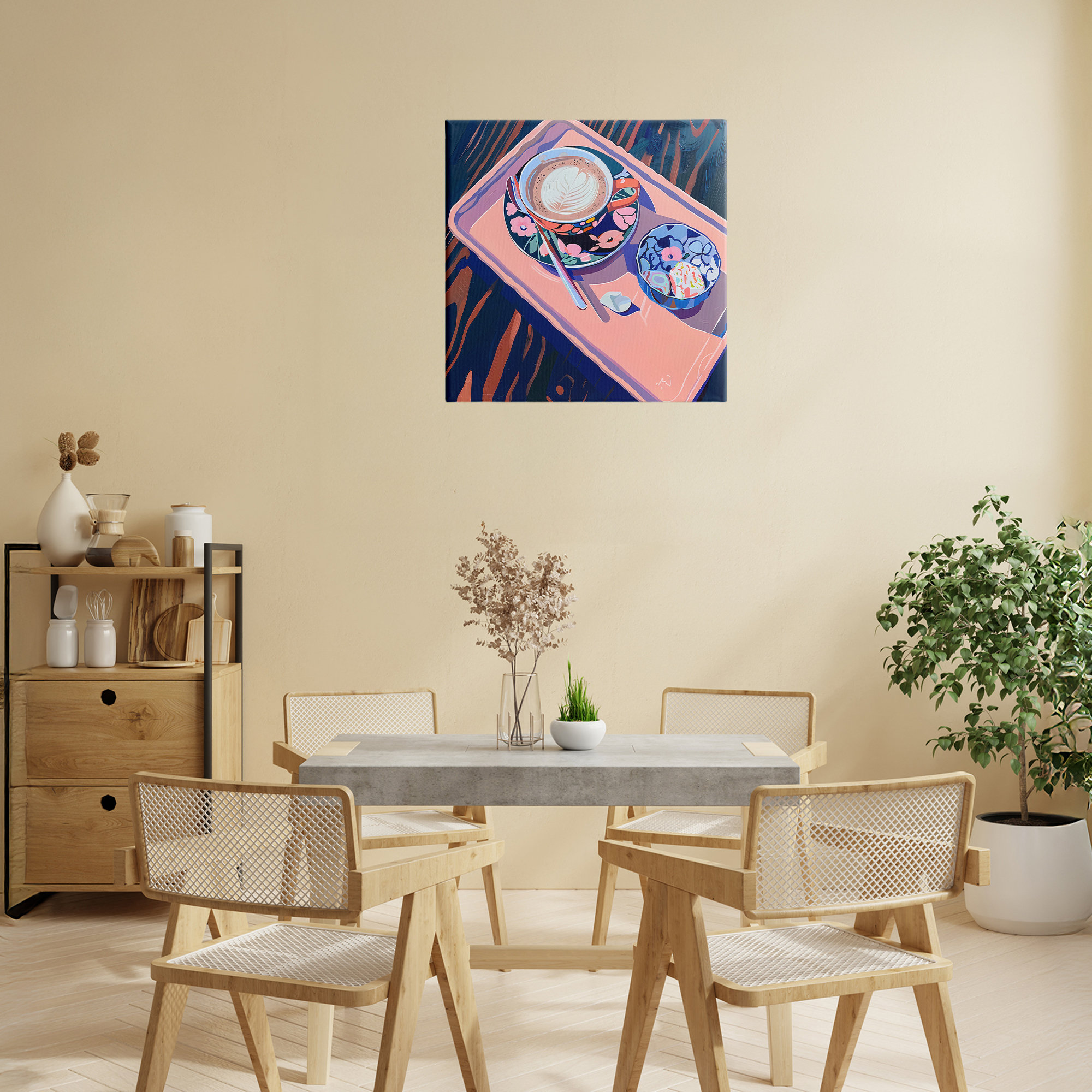 Bay Isle Home™ Vibrant Modern Latte Tray Canvas, design by Walker Noble ...