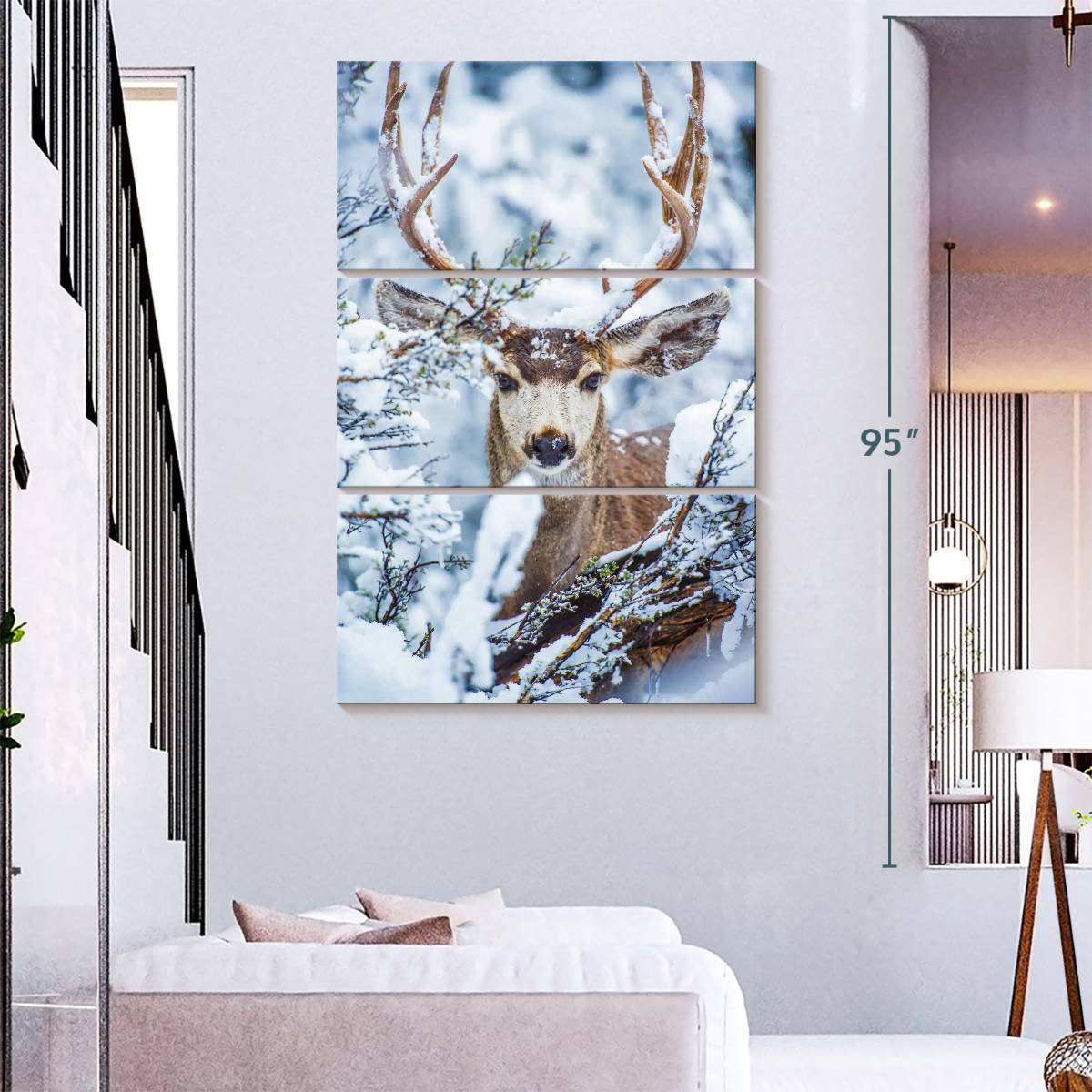 Ebern Designs Brampt Winter Mule Deer | Wayfair