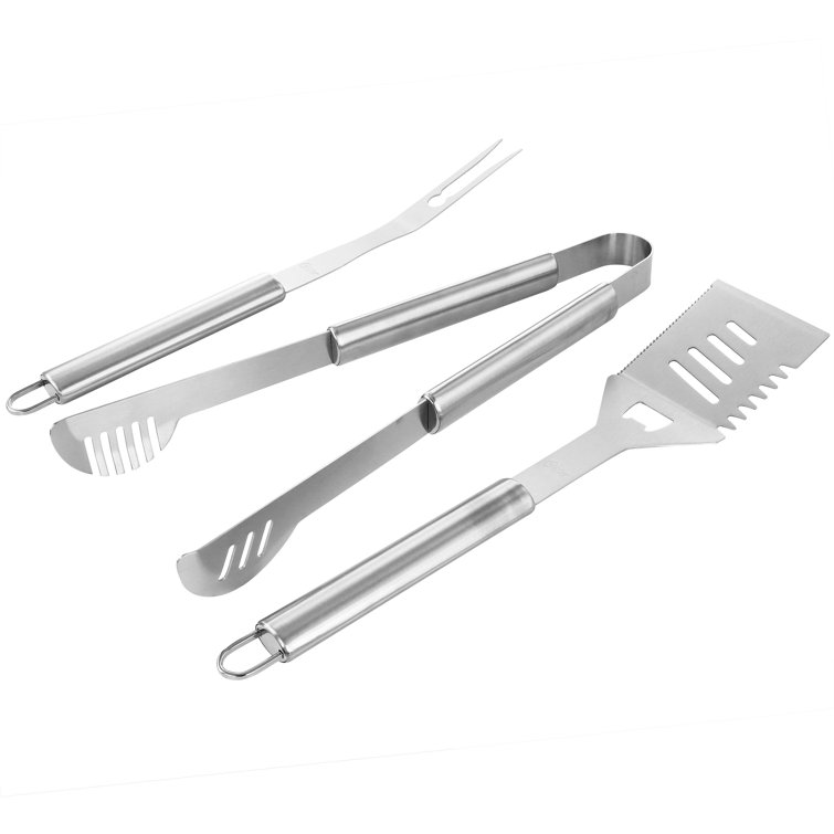 Oster Baldwin 3 Piece Stainless Steel Barbecue Tool Set in Silver | Wayfair