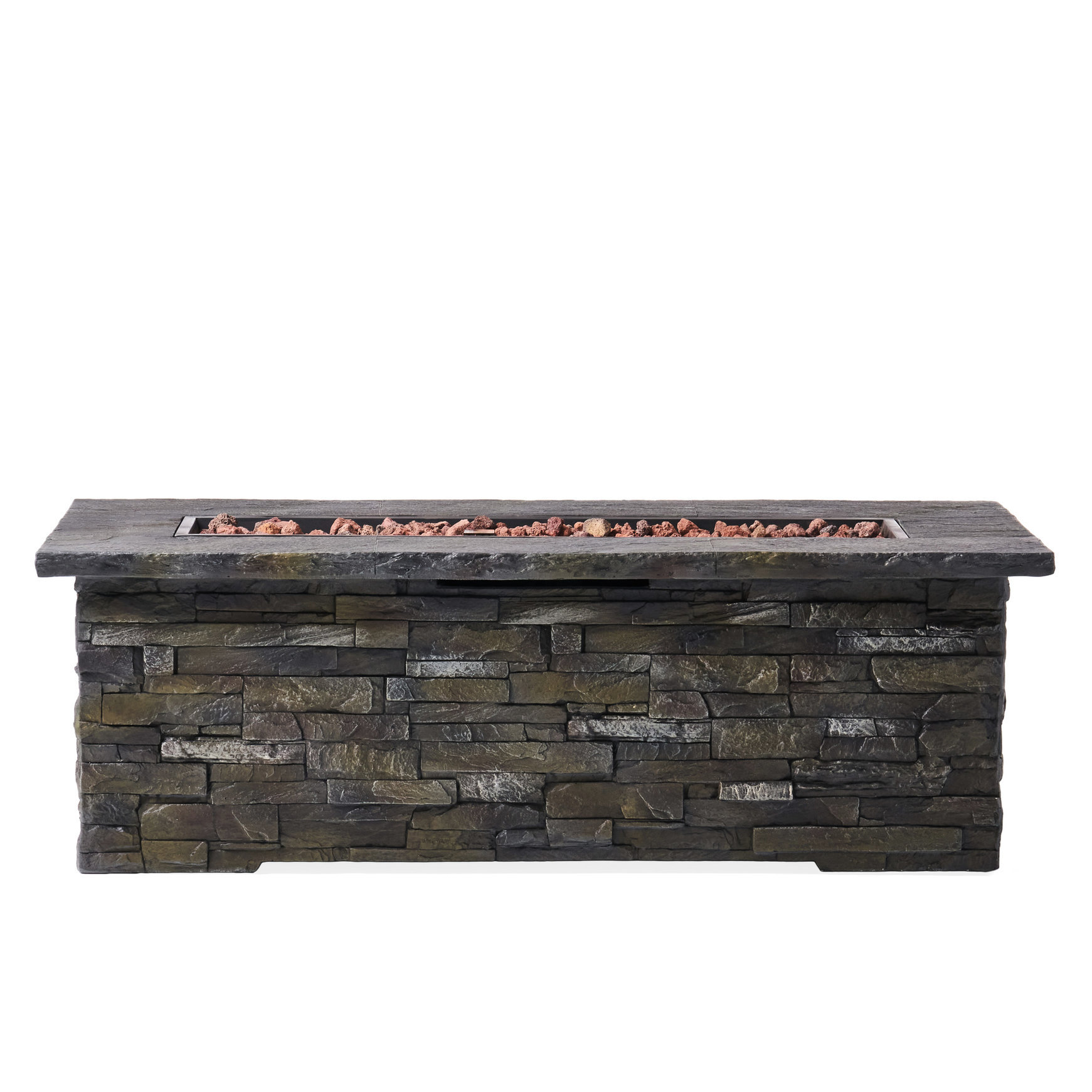 Red Barrel Studio® 56" Outdoor 40,000 Concrete Fire Pit, Rectangular ...