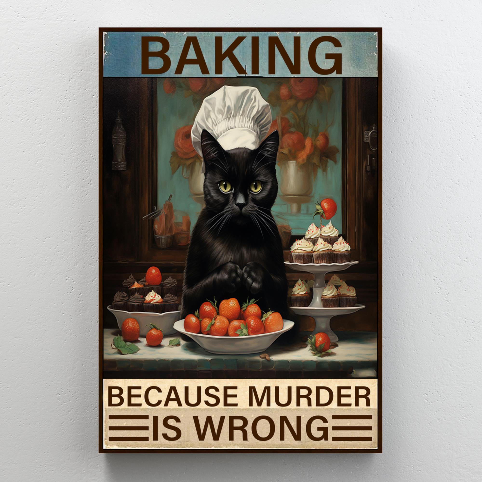 Trinx Cat Baking 2 On Canvas Print | Wayfair