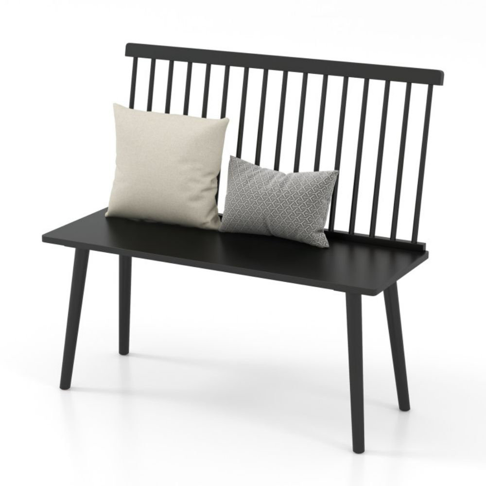 George Oliver Entryway Bench For 2 With Spindle Back For Kitchen Dining ...