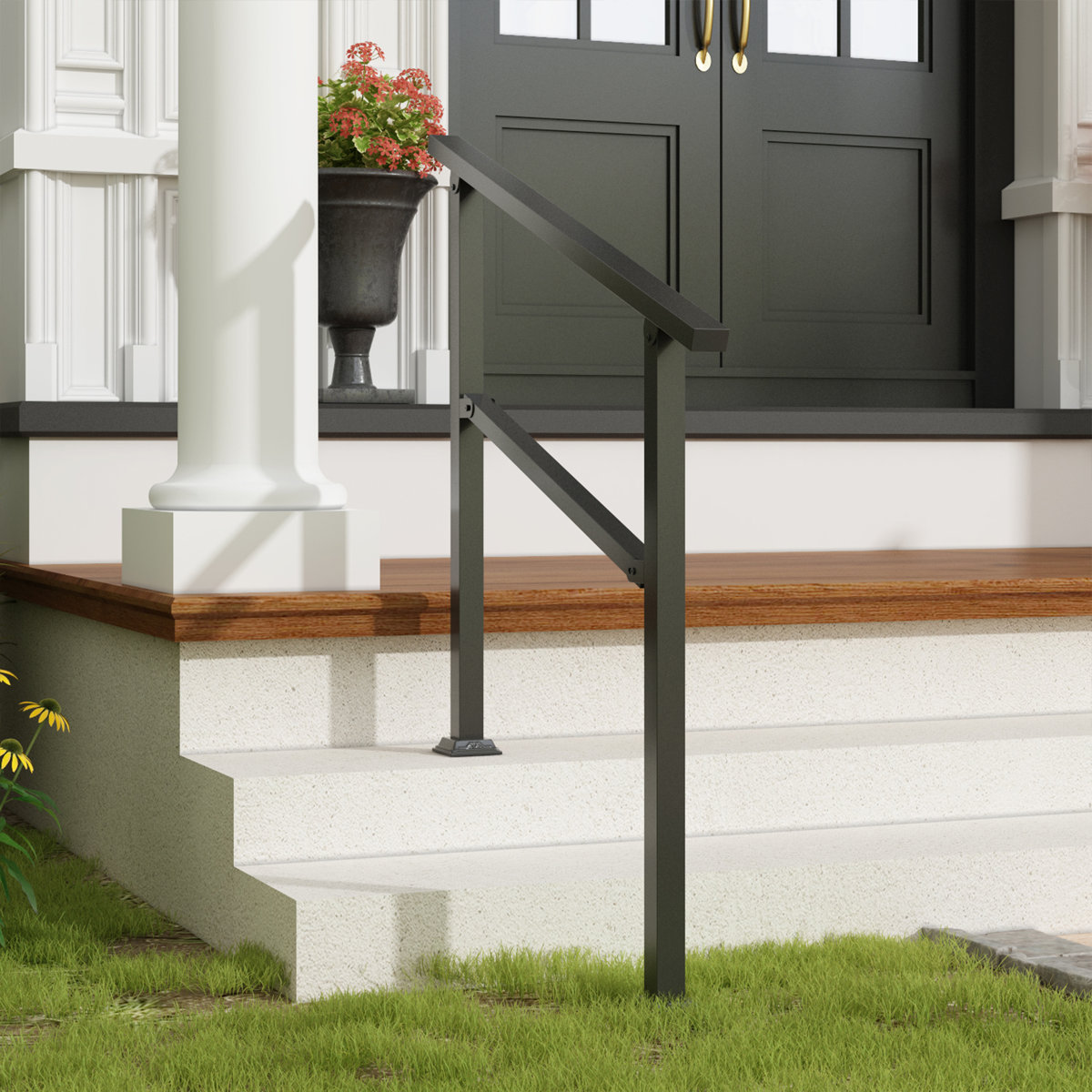 Metaoutdoors Stair Railing Kit Handrail Flexible Outdoor Deck Hand Rail ...