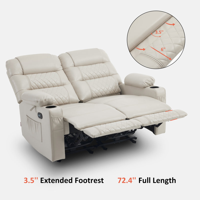 Latitude Run® Latitude Run Power Loveseat Recliner, Electric Reclining ...