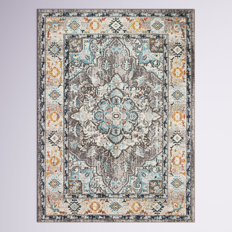 Mistana™ Osias Oriental Blue/Beige/Brown Area Rug & Reviews | Wayfair
