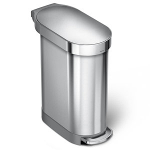 simplehuman 45 Liter / 12 Gallon Slim Hands-Free Kitchen Step Trash Can ...