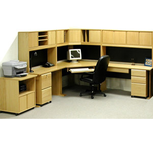 Rush Furniture Office Modulars Corner Executive Desk with Hutch | Wayfair