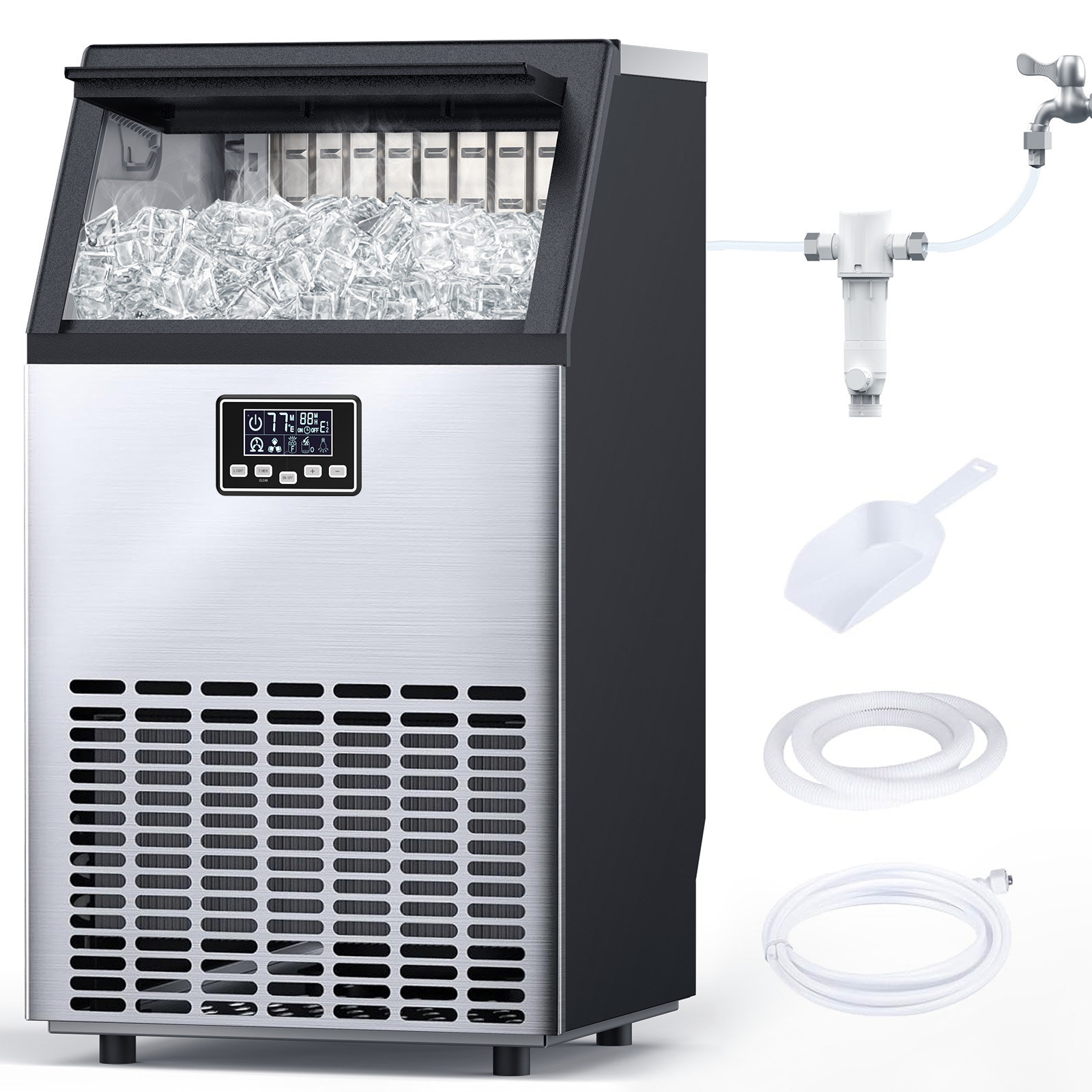 COWSAR Commercial Crescent Ice Makers Machine Stainless Steel Makers ...