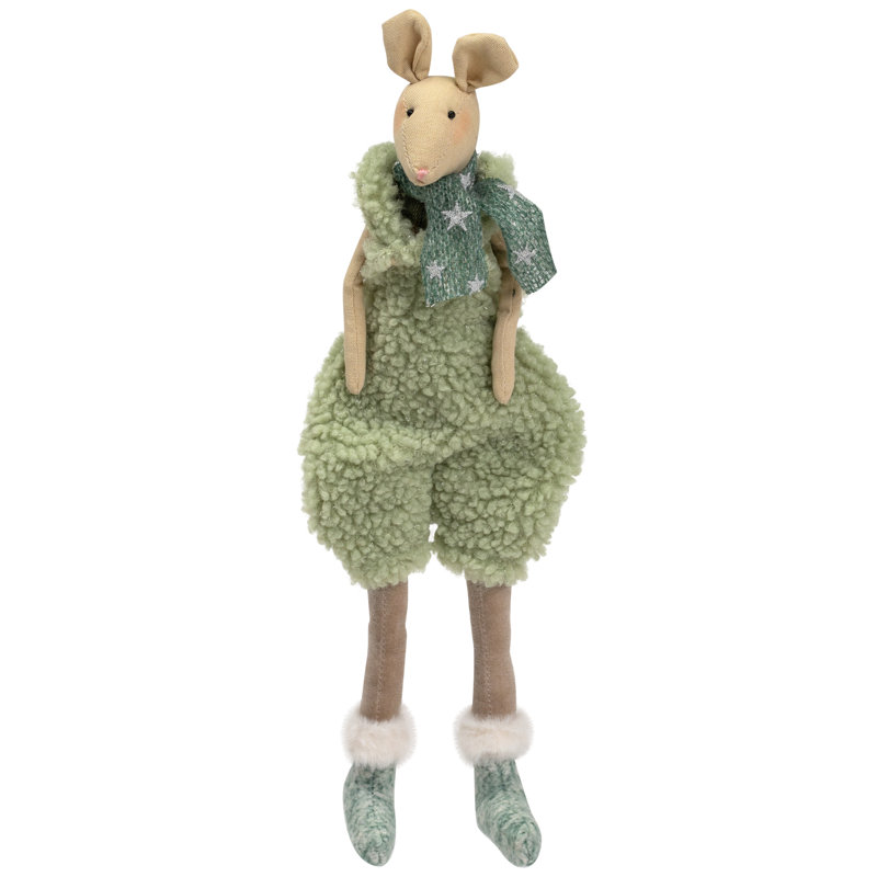 Northlight Seasonal Sitting Boy Mouse In Overalls With Dangling Legs ...