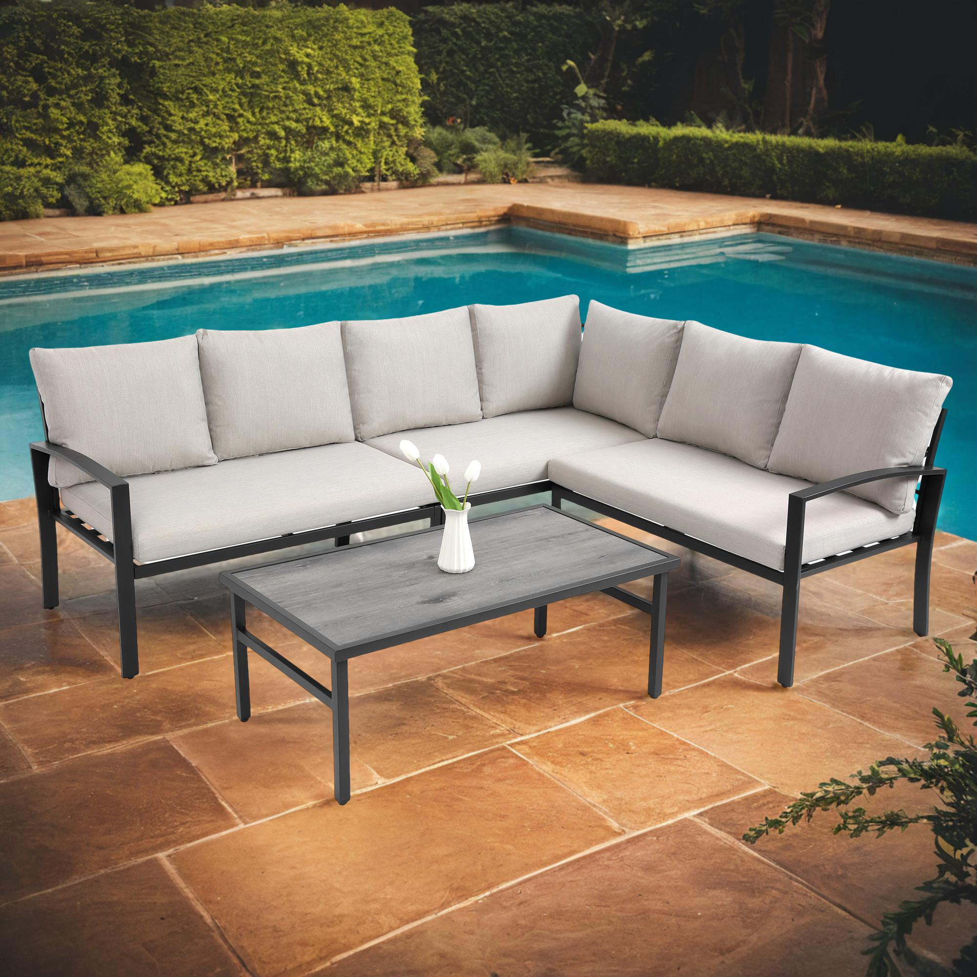 Latitude Run® Ayham 5 - Person Outdoor Seating Group with Cushions and ...