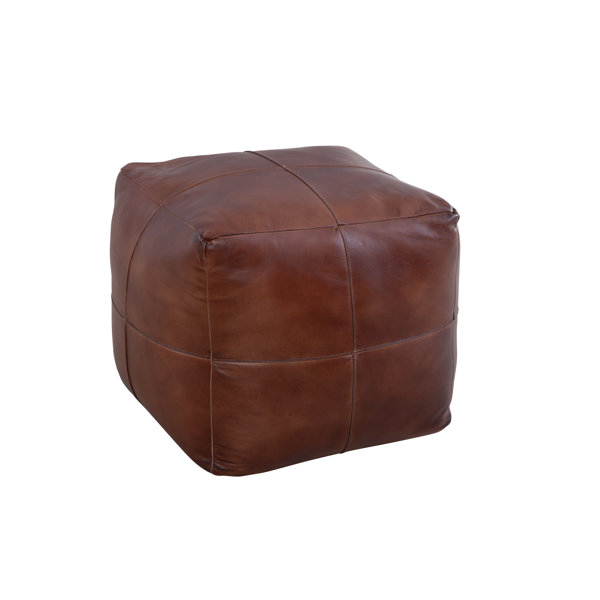 17 Stories Vladiana Genuine Leather Square End Table Pouf & Reviews ...