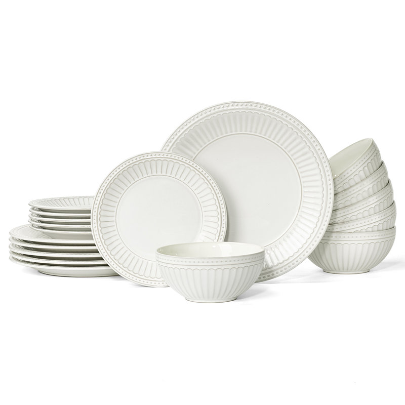 Famiware 18 Piece Stoneware Dinnerware Set, Service for 6 "& Reviews ...