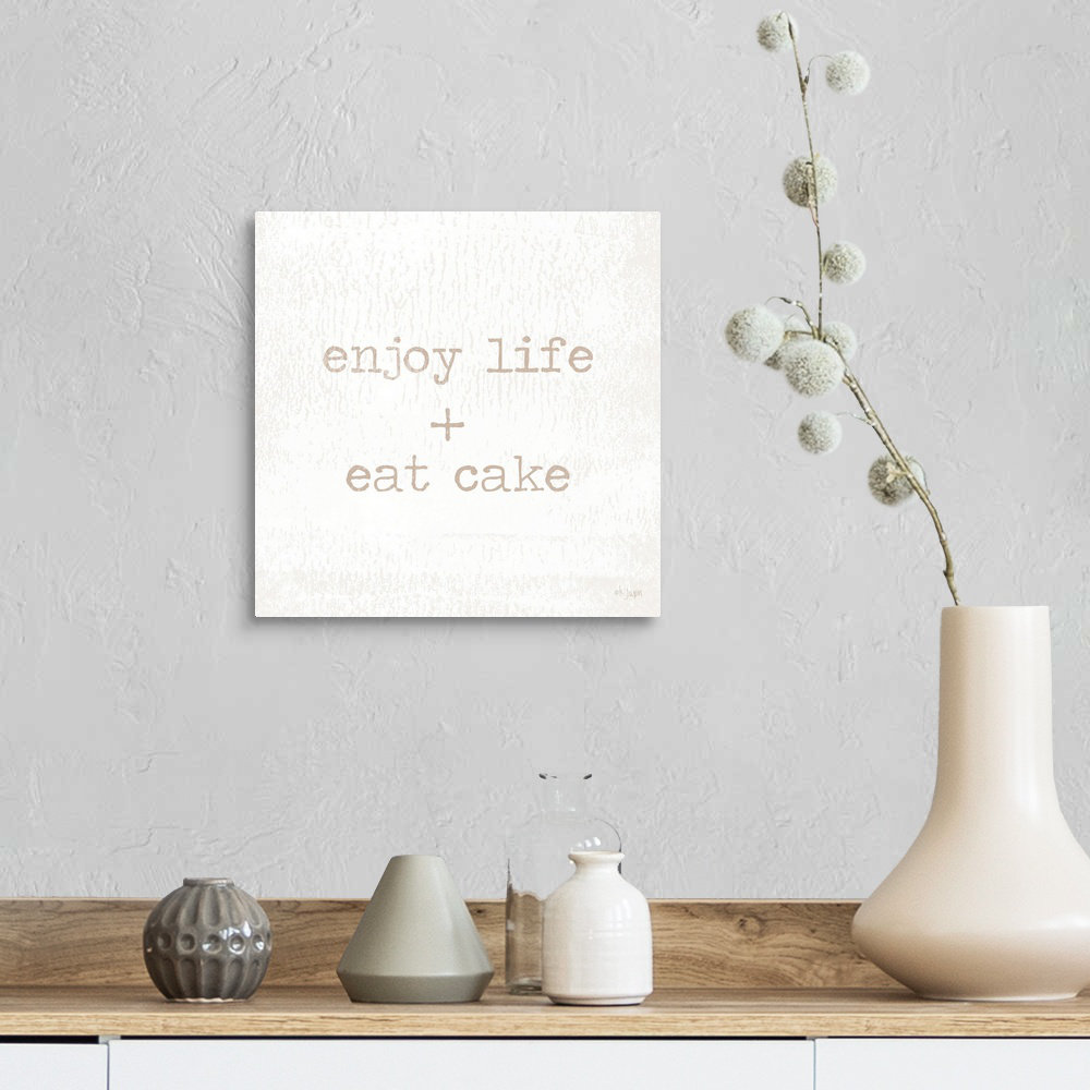 Gracie Oaks Enjoy Life + Eat Cake by Jaxn Blvd. - Textual Art Print on ...