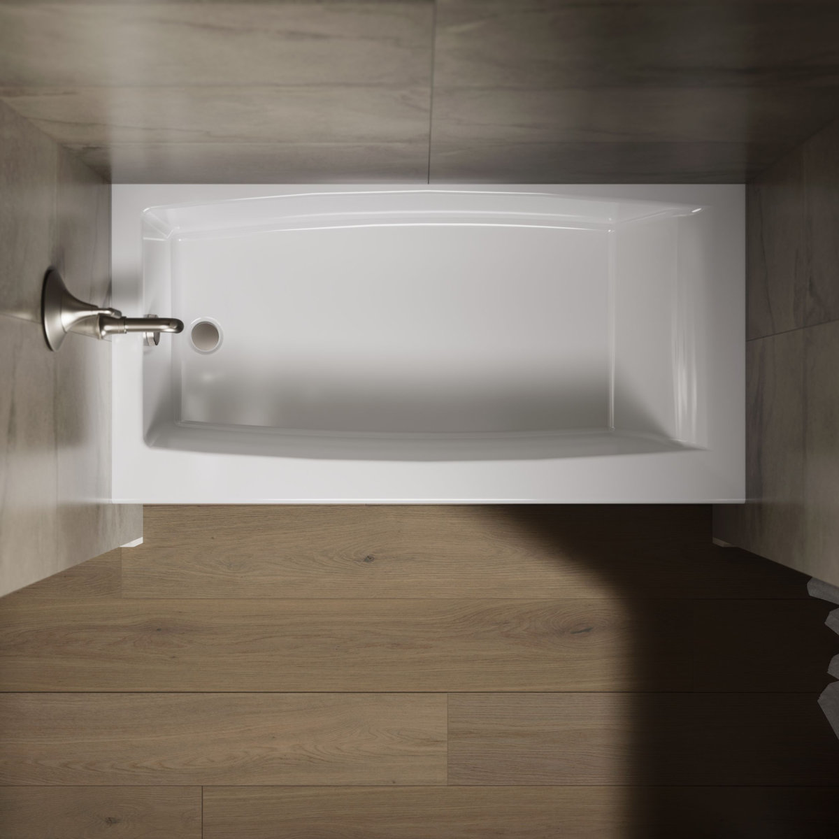 Kohler Entity 60" X 30" Alcove Bath with Integral Apron and Integral ...