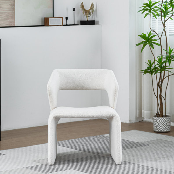 Latitude Run® Kenidee Modern Sherpa Accent Chair, Teddy Upholstered Arm ...