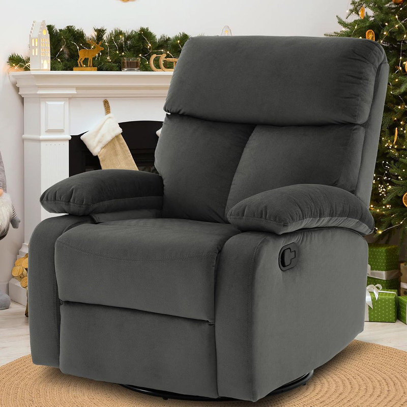 Latitude Run® Swivel Rocker Recliner, Rocking Recliner Chair, Small ...